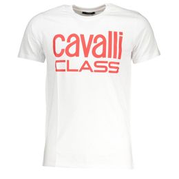 Cavalli Class Bold Red Logo Wei&szlig;es T-Shirt