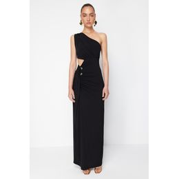 Damen Unifarbenes Maxikleid, &auml;rmellos, figurbetont, ideal f&uuml;r Abschlussball und Abiball