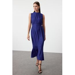 Damen-Midikleid mit Blumenmuster, &auml;rmellos, f&uuml;r Abend/Alltag, normale Passform