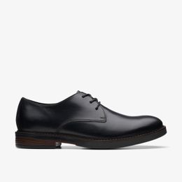 Clarks Paulson Einfache Schwarze Leder Schuhe