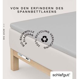 Spannbettlaken Schlafgut "PURE TOPPER Bio-Baumwolle mit Elasthan 170 g/m&sup2; f&uuml;r Topper bis 10 cm", grau (grau light), 1 Stk., Jersey-Elasthan, 180-200x200-220 10cm, Jersey-Elasthan, Obermaterial: 95% Baumwolle, 5% Elasthan, Bettlaken, Spannbettlaken, PREMIUM Laken f&uuml;r Matratzen bis 10 cm H&ouml;he, dehnbar, blickdicht
