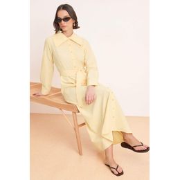 Marineblaues, flaches, langes, l&auml;ssiges/alltagstaugliches A-Linien-Hijab-Kleid f&uuml;r Damen