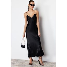 Unifarbenes Maxikleid mit Spaghettitr&auml;gern f&uuml;r Damen, Abend-/Alltagskleid, normale Passform