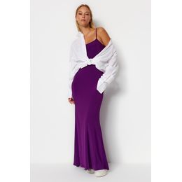 Unifarbenes Maxikleid mit Spaghettitr&auml;gern f&uuml;r Damen, figurbetont, Abend-/Alltagskleid