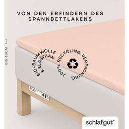 Spannbettlaken Schlafgut "PURE TOPPER Bio-Baumwolle mit Elasthan 170 g/m&sup2; f&uuml;r Topper bis 10 cm", rot (rot light), 1 Stk., Jersey-Elasthan, 140-160x200-220 10cm, Jersey-Elasthan, Obermaterial: 95% Baumwolle, 5% Elasthan, Bettlaken, Spannbettlaken, PREMIUM Laken f&uuml;r Matratzen bis 10 cm H&ouml;he, dehnbar, blickdicht