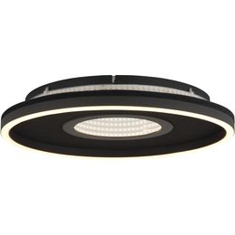 Globo LIGHTING Deckenleuchte "EMORY", schwarz matt, &Oslash; 39,7cm H: 6,3cm, 1 Stk., Leuchten, Deckenlampe Wohnzimmer-Leuchte Schlafzimmer-Leuchte Flur K&uuml;che, Deckenleuchte