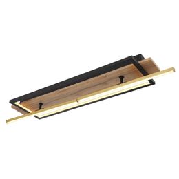 Globo LIGHTING LED Deckenleuchte "BEATRIX", schwarz, Leuchten, Deckenlampe/Wohnzimmer/Schlafzimmer/modern/Holz, LED Deckenleuchte