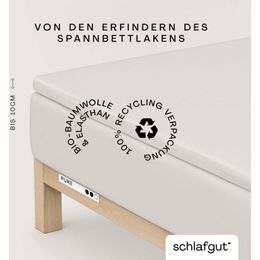 Spannbettlaken Schlafgut "PURE TOPPER Bio-Baumwolle mit Elasthan 170 g/m&sup2; f&uuml;r Topper bis 10 cm", beige (sand light), 1 Stk., Jersey-Elasthan, 140-160x200-220 10cm, Jersey-Elasthan, Obermaterial: 95% Baumwolle, 5% Elasthan, Bettlaken, Spannbettlaken, PREMIUM Laken f&uuml;r Matratzen bis 10 cm H&ouml;he, dehnbar, blickdicht