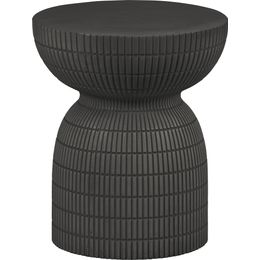 Couchtisch Woood "Samson", braun (kaffee, kaffee), B:37cm H:44cm T:37cm, Tische, Couchtisch, runde Form, aus Fibreclay, H&ouml;he 44 cm