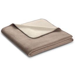 Wohndecke Biederlack "Melange", beige (sand, natur), B:150cm L:200cm, Baumwolle, Polyacryl, Polyester, Wohndecken, Wohndecke, mit geketteltem Zierstich