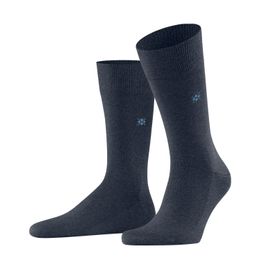 Socken Burlington "Leeds", Herren, Gr. 40-46, dunkelblau melange, Baumwollmischung, unifarben, Socken Socken, mit Merinowolle, feuchtigkeitsregulierend, atmungsaktiv