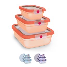 Frischhaltedose Emsa "oneClick", orange, B:20,19cm H:8,5cm L:25,97cm, Polyprophylen (PP), Lebensmittelaufbewahrungsbeh&auml;lter, Frischhaltedose, verschlossen mit nur 1 x Klick, 100% dicht, made in Germany