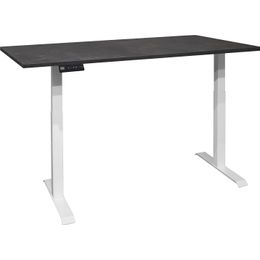 M&auml;usbacher Schreibtisch M&Auml;USBACHER "Big System Office", schwarz-wei&szlig; (wei&szlig; matt, schwarzstahl, wei&szlig; matt, schwarzstahl), B:120cm, Tische, Schreibtisch, Breite 120 cm, elektrisch h&ouml;henverstellbar