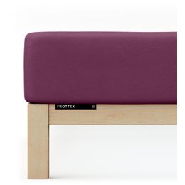 Bettlaken Schlafgut "Frottex Spannbettlaken", lila (lila deep), L:200cm, Frottee, Obermaterial: 75% Baumwolle, 25% Polyester, Bettlaken, Bettlaken, MADE IN GREEN by OEKO-TEX