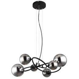Globo LIGHTING H&auml;ngeleuchte "RIHA", schwarz (schwarz matt), 1 Stk., Leuchten, H&auml;ngeleuchte, Pendelleuchte, Glas, Design Leuchte, Esszimmer, H&auml;ngeleuchte