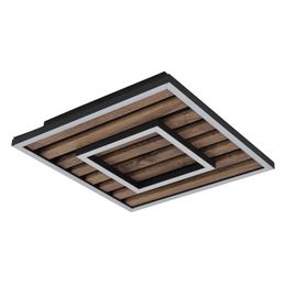 Globo LIGHTING LED Deckenleuchte "WOODY", schwarz (schwarz matt), 1, H: 6cm, 1 Stk., Leuchten, Deckenlampe, Wohnzimmer, Schlafzimmer, Design Lampe, LED Deckenleuchte