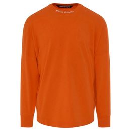 Palm Angels - "Classic" T-Shirt f&uuml;r Herren, Logo, Lang&auml;rmlig (Orange)