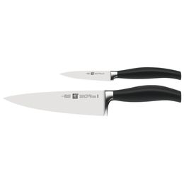 Messer-Set Zwilling "***** FIVE STAR", schwarz, Stahl, Kochmesser-Sets, Made in Germany, Sonderschmelze, Ergonomisch, 2-tlg.