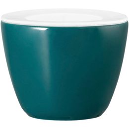Eierbecher Seltmann Weiden "Life Fashion, Snack and Egg, 2-teilig", blau (trendy petrol, wei&szlig;), H:5,5cm &Oslash;:6,8cm, Porzellan, Eierbecher, zwei Teile einzeln verwendbar