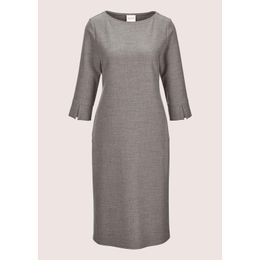Madeleine Mode Sommerkleid MADELEINE "Kleid Elegantes Viskosekleid mit Rundhalsausschnitt", Damen, Gr. 40, N-Gr, grau (graphit, melange), Obermaterial: 62% Polyester PES. 26% Viskose CV. 9% Wolle WO. 3% Elasthan EL., Modern, normal, Kleider Sommerkleid
