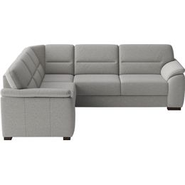 Sit & More Ecksofa SIT & MORE "Montego", grau, B:255cm H:88cm T:225cm, 100% Polyester, Sofas, Ecksofa, wahlweise mit Bettfunktion und Schubkasten