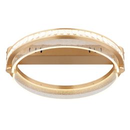 Globo LIGHTING Deckenleuchte "BLONDIE", gold (goldfarben), 1, &Oslash; 40cm H: 10cm, 1 Stk., Leuchten, Deckenleuchte Gold/Kristalle, Acryl klar, dimmbar, LED 36W, Deckenleuchte