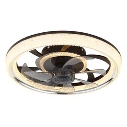 Globo LIGHTING Deckenleuchte "CIRILLA", schwarz matt, 1, &Oslash; 48cm H: 13cm, 1 Stk., Leuchten, Deckenventilator Schwarz, Acryl kristall, dimmbar, LED 30W, Deckenleuchte