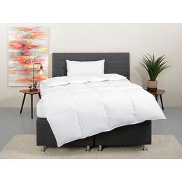 Daunenbettdecke + Kopfkissen OTTO HOME "Cyra Set, Bettdecke 135x200 & 155x220 cm mit Kissen 80x80 cm", wei&szlig;, B/L: 135cm x 200cm Anzahl Teile 1, B/L: 80cm x 80cm Anzahl Teile 1, Bezug: Baumwolle F&uuml;llung: Entendaune/-feder, extrawarm, Bettdecken Bezug: 100% Baumwolle. Kopfkissen Bezug: 100% Baumwolle. Bettdecken F&uuml;llung: 70% Entendaune, 30% Entenfeder. Kopfkissen F&uuml;llung: 90% Entenfeder, 10% Entenda
