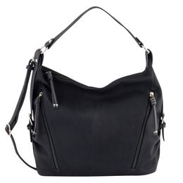 Hobo Tom Tailor "CAIA Hobo bag", Damen, Gr. B/H/T: 37cm x 30cm x 14cm, schwarz, Lederimitat, Polyurethan (PU), Taschen Hobo, in schlichter Optik
