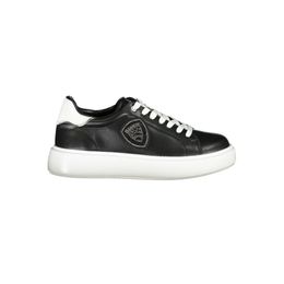 Blauer Niedrigschuh-Leder-Sneaker