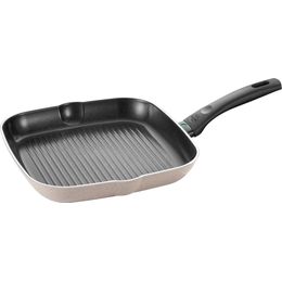 Grillpfanne Ballarini "Ledro", beige, B:28,9cm H:4cm L:47,7cm &Oslash;:28cm, Pfannen, Keramikbeschichtung, recyceltes Aluminium, Thermopoint, Made in Italy