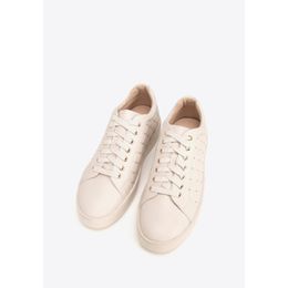 Wittchen Damen-Sneaker aus Leder mit gestepptem Obermaterial, cremefarben