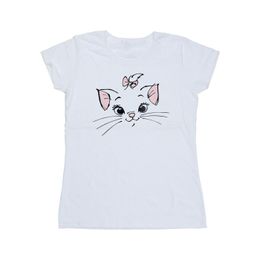Disney - "Classics Marie Face Pocket" T-Shirt f&uuml;r Damen (Wei&szlig;)