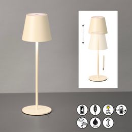 EASY BY FHL Au&szlig;en-Tischleuchte "Viletto", beige (sandbeige), 1, &Oslash; 11cm H: 36cm, Leuchten, lange Leuchtdauer
