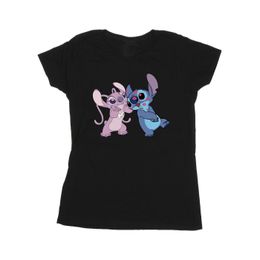 Disney - "Lilo & Stitch Kisses" T-Shirt f&uuml;r Damen (Schwarz)