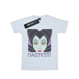 Disney - "Maleficent Cropped Head" T-Shirt f&uuml;r Damen (Wei&szlig;)