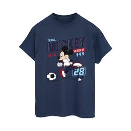 Disney - "Mickey Mouse Team Mickey Football" T-Shirt f&uuml;r Damen (Marineblau)