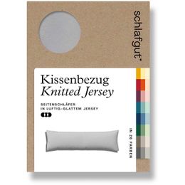 Seitenschl&auml;ferkissenbezug Schlafgut "Pure Seitenschl&auml;ferkissen", grau (grau light), B:40cm L:140cm, Bio-Baumwolle, Obermaterial: 95% Baumwolle, 5% Elasthan, Kissenbez&uuml;ge, aus Bio-Baumwolle