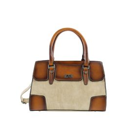 Henkeltasche Harpa "LIORA", Herren, Gr. B/H/T: 10cm x 22cm x 31cm, beige, Lederimitat, mehrfarbig, Taschen, im klassischen Vintage-Look