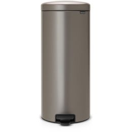 M&uuml;lleimer Brabantia "NewIcon Treteimer, 30L", silber (platinum), B:29,3cm H:67,9cm T:38cm &Oslash;:29,3cm, Kunststoff, Metall, M&uuml;lleimer, M&uuml;lleimer, sanft schlie&szlig;ender Deckel, mit leichter Pedalbedienung
