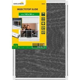 Insektenschutz-Fensterrahmen Schellenberg "ausziehbares Fliegengitter Schiebefenster mit Rahmen", wei&szlig; (rahmen: wei&szlig; gewebe: anthrazit), B:142cm H:50cm, Insektenschutzgitter, 50 x 75 - 142 cm oder 75 x 100 -193 cm, wei&szlig; und anthrazit