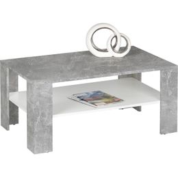 Couchtisch Stolkom "Joker", grau (beton, wei&szlig;, beton, beton), H:44cm, Tische, Couchtisch, Klassischer Wohnzimmertisch-Beistelltisch