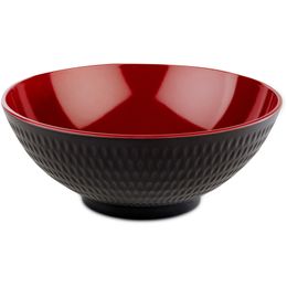 Salatsch&uuml;ssel APS "Asia Plus", rot (rot, schwarz), H:9,5cm &Oslash;:24cm, Melamin, Sch&uuml;sseln, Salatsch&uuml;ssel, stapelbar & sp&uuml;lmaschinengeeignet