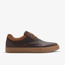 Clarks Lockton Schn&uuml;rschuhe aus tan-farbenem, &ouml;ligem Leder