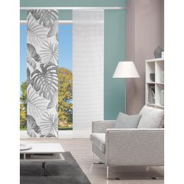 Schiebegardine Vision S "SANJA" Gr. 1, grau, B:60cm H:260cm, Polyester, Gardinen, Schiebevorhang Bambusoptik, Digitaldruck