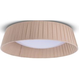 Paco Home Deckenleuchte "TARTE", beige, &Oslash; 37cm H: 11,5cm, Leuchten, Rund B&uuml;roleuchte 2 x E27 Textilschirm Modern Geschlossen Unifarben, Deckenleuchte