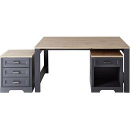 Schreibtisch Innostyle "Jasmin", grau (graphit, tischplatte artisan eiche, graphit, artisan eiche), B:160cm H:76cm T:80cm, Tische, Schreibtisch