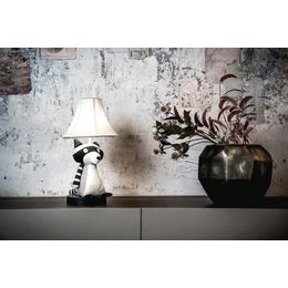 LED Tischleuchte "Ben der Waschb&auml;r", schwarz-wei&szlig; (wei&szlig;, schwarz und grau), 1, H: 47cm, 1 Stk., HAPPY LAMPS FOR SMILING EYES, Leuchten, Hochwertig, Einzigartig, Tiermotiv, LED Tischleuchte