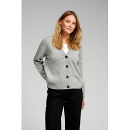 Strickstrickjacke - Hellgrau meliert