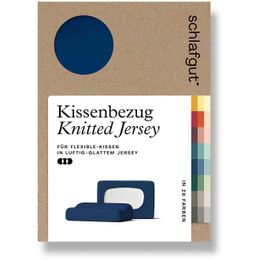 Kissenbezug Schlafgut "Pure flexibler Kissenbezug f&uuml;r Nackenst&uuml;tzkissen", blau (blau deep), B:40cm L:140cm, Bio-Baumwolle, Obermaterial: 95% Baumwolle, 5% Elasthan, Kissenbez&uuml;ge, Kissenbezug, Bio-Baumwolle mit Elasthan, mit Gummizug, b&uuml;gelfrei